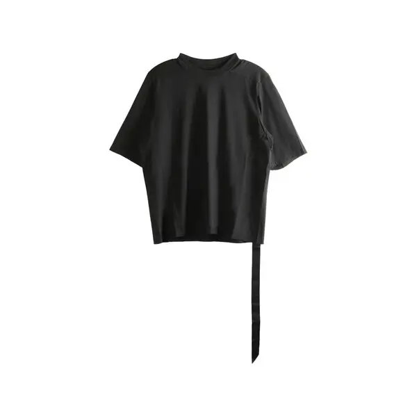 Rick Owens Short Sleeve T-shirt With Ribbon Detail
