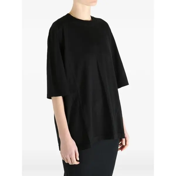 Rick Owens Short Sleeve T-shirt With Ribbon Detail