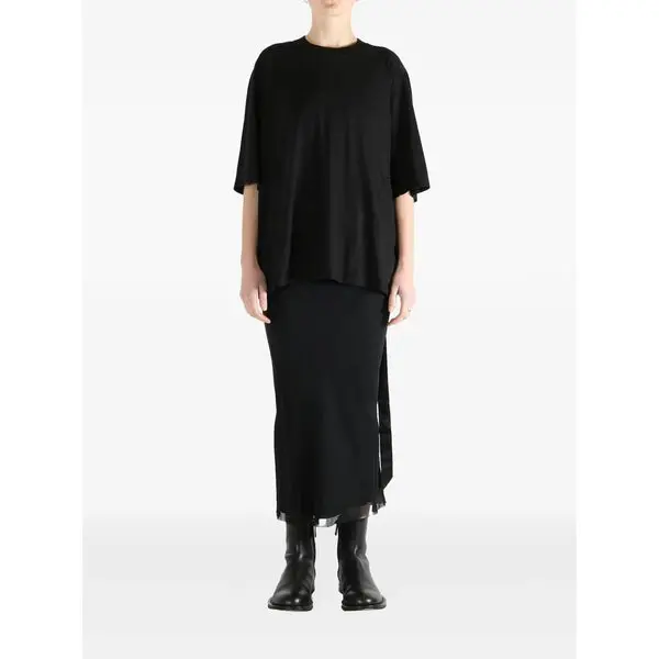 Rick Owens Short Sleeve T-shirt With Ribbon Detail
