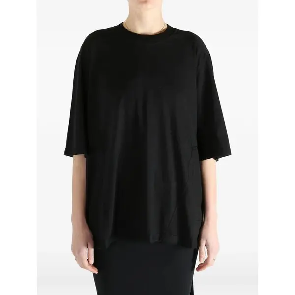 Rick Owens Short Sleeve T-shirt With Ribbon Detail