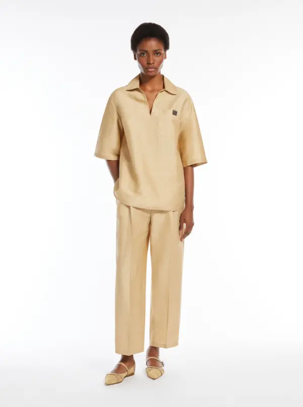 Max Mara Osiride Linen And Silk Blend Shirt - Multicolor