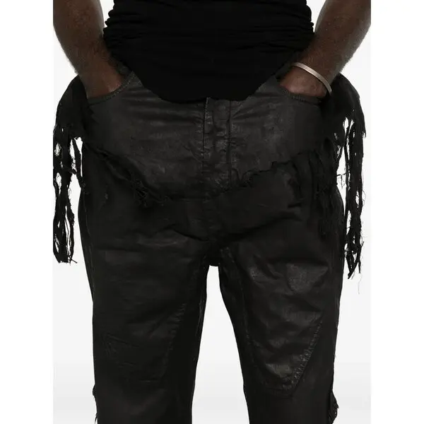 Rick Owens Frayed Denim Bootcut Jeans