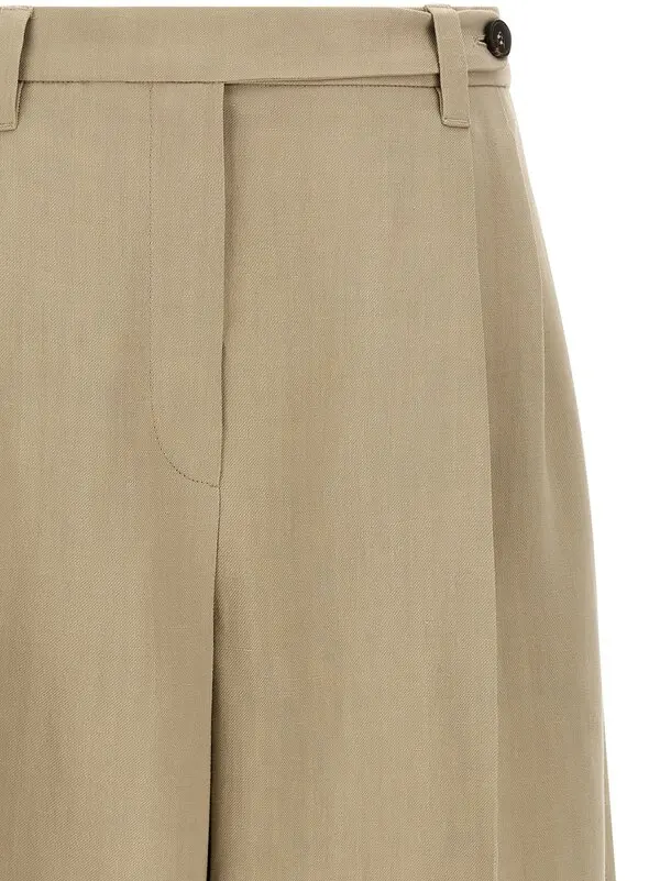 Brunello Cucinelli Tailored Bermuda Shorts In Linen Blend Twill