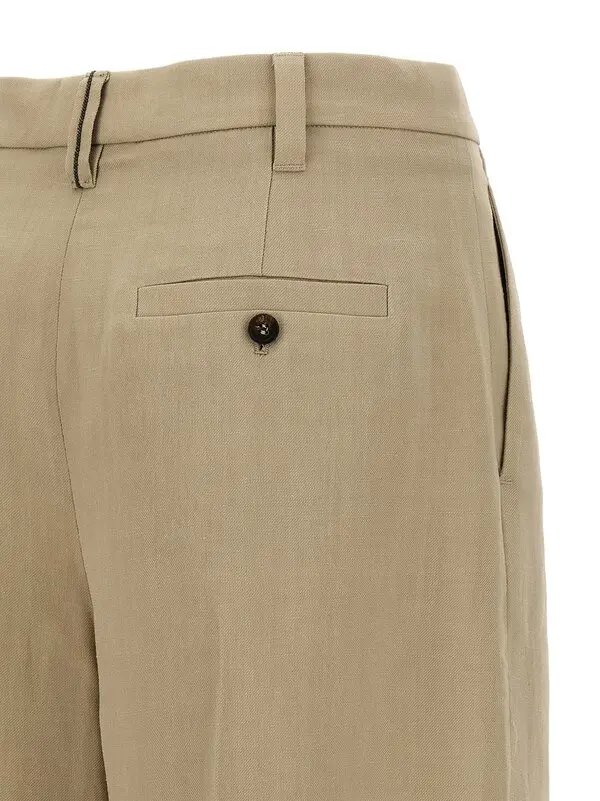Brunello Cucinelli Tailored Bermuda Shorts In Linen Blend Twill