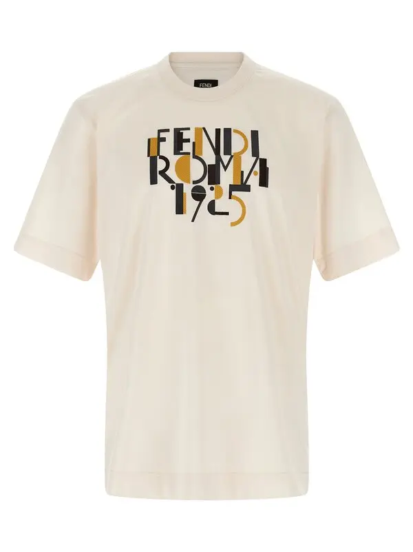 Fendi Roma 1925' Print T-shirt - White