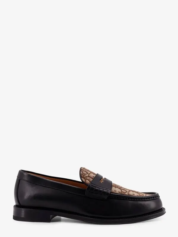 Dior Leather Loafers With Oblique Detail - Multicolor