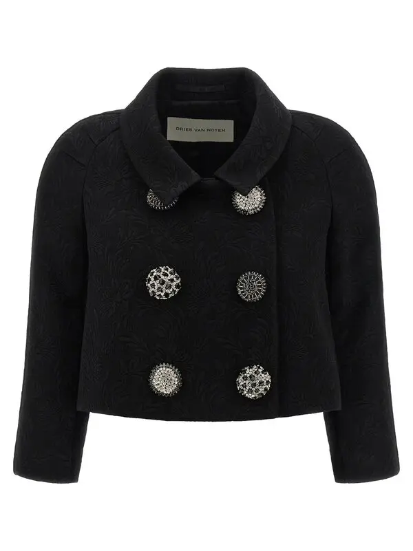 Dries Van Noten Vipa Double-breasted Floral Blazer - Black