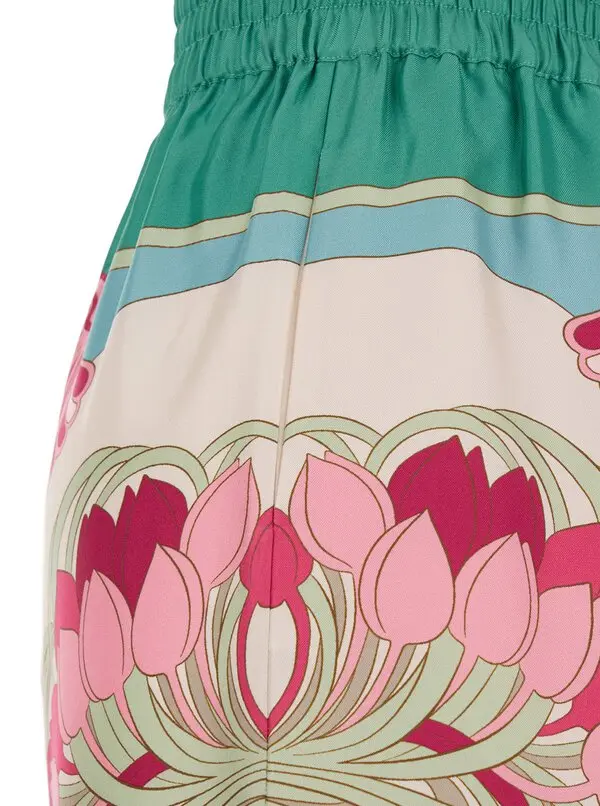 La DoubleJ Palazzo Pants With Floral Print In Silk