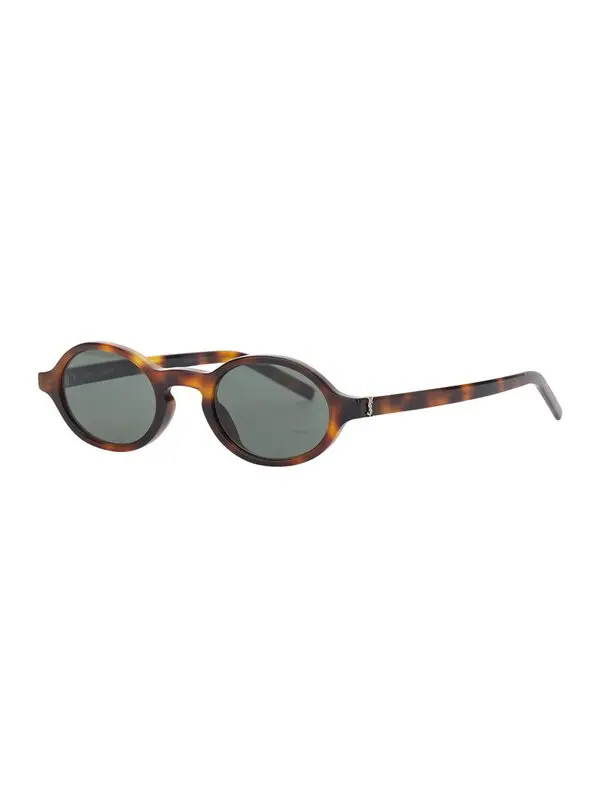 Saint Laurent Tortoiseshell Acetate Oval Sunglasses