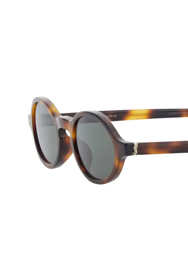 Saint Laurent Tortoiseshell Acetate Oval Sunglasses