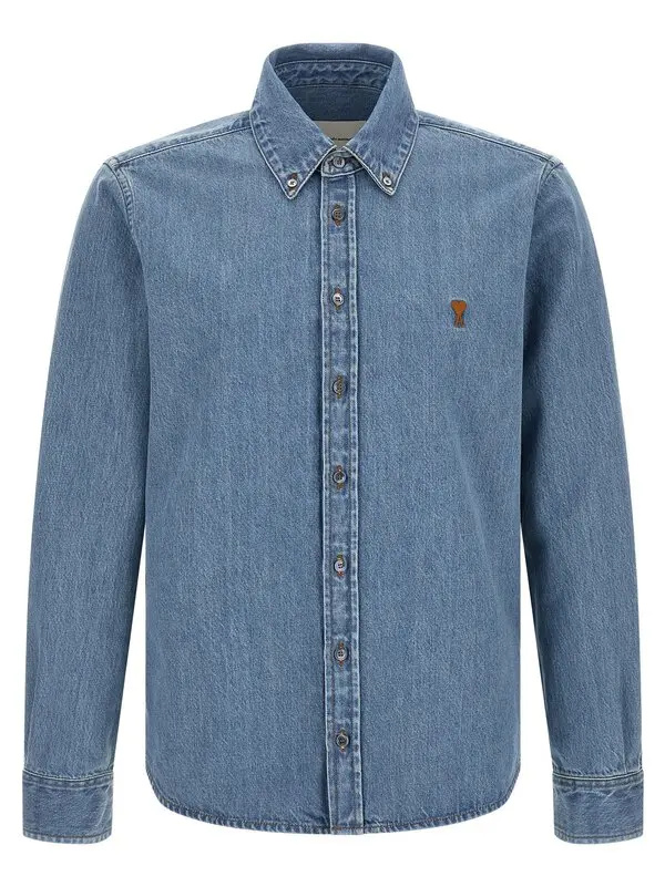 AMI Paris De Coeur' Denim Shirt