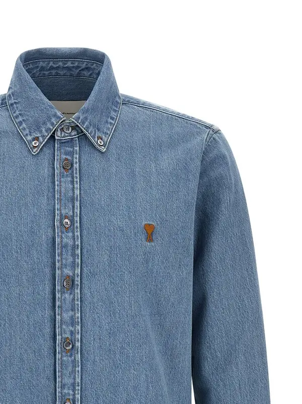 AMI Paris De Coeur' Denim Shirt