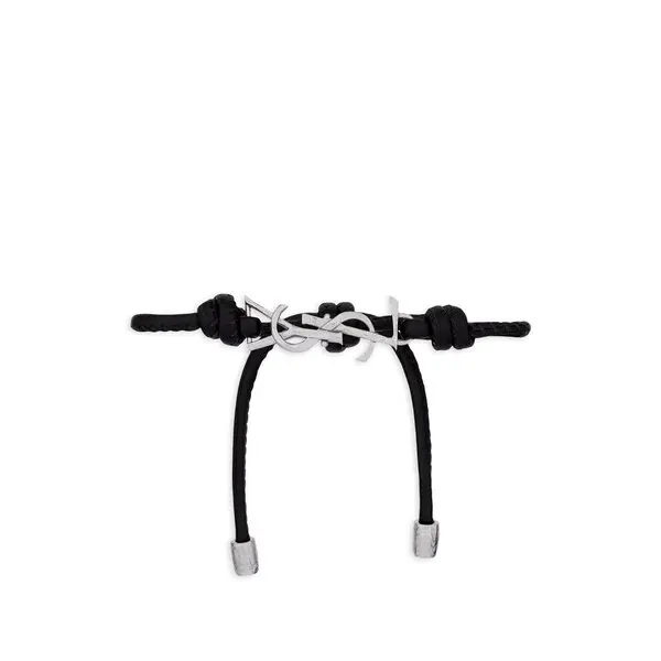 Saint Laurent Cassandre Plaque Bracelet - Silver