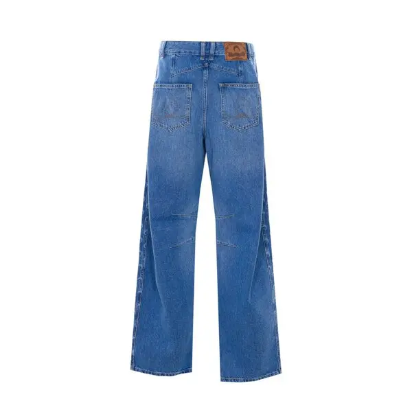 MARINE SERRE Denim Barrel Jeans With Moon Logo