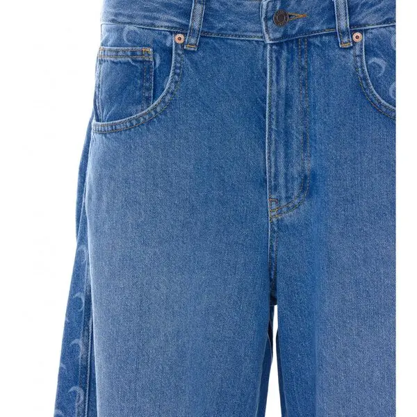 MARINE SERRE Denim Barrel Jeans With Moon Logo
