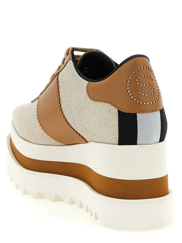 Stella McCartney Sneak-elyse Canvas And Alter Mat Platform Sneakers