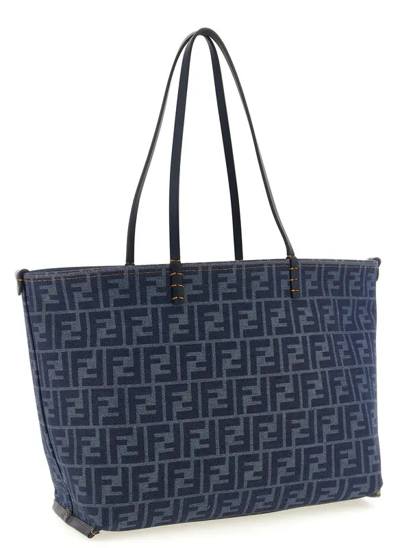 Fendi Roll Medium Reversible Shopping Bag - Blue