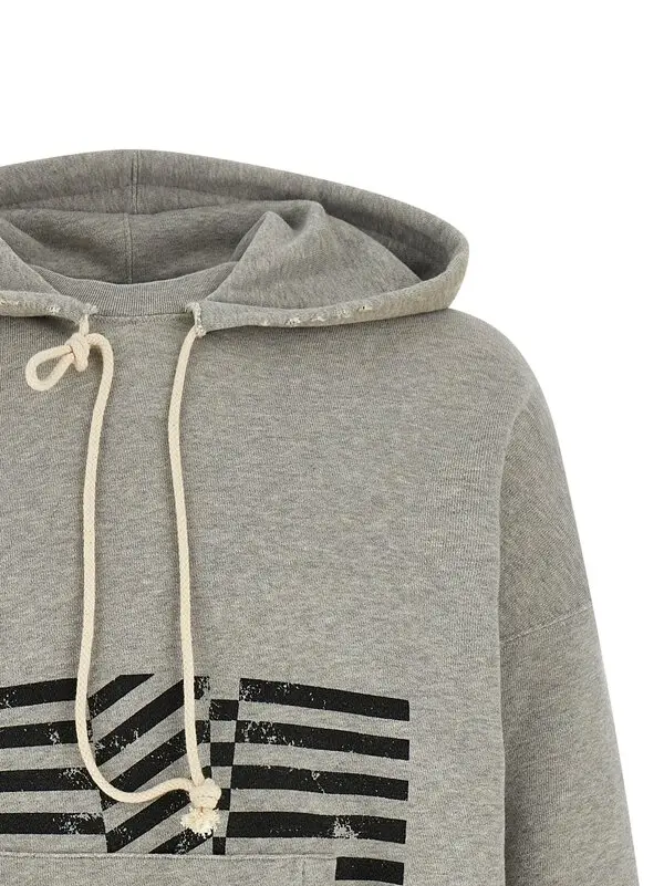 GOLDEN GOOSE Journey" Mélange Cotton Hoodie With Watercolor Effect Print
