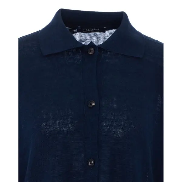 Max Mara Smmorigine" Flax Cardigan - Blue