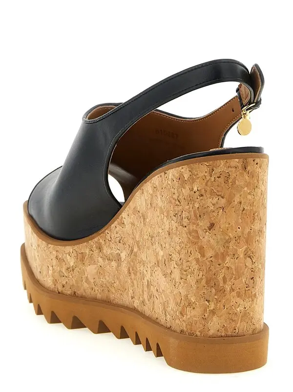 Stella McCartney Sneak-elyse Slingback Wedges - Black