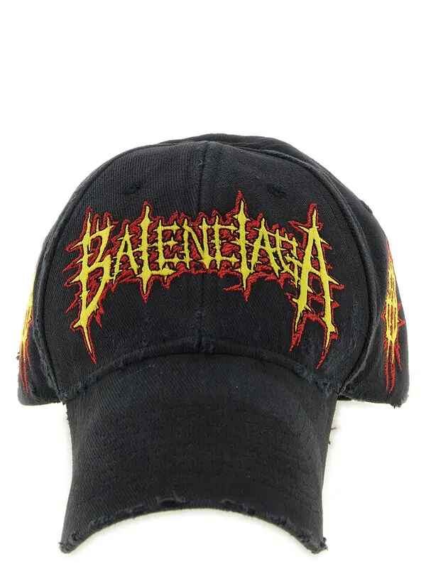 Balenciaga Sacré Cœur Embroidered Baseball Cap - Black