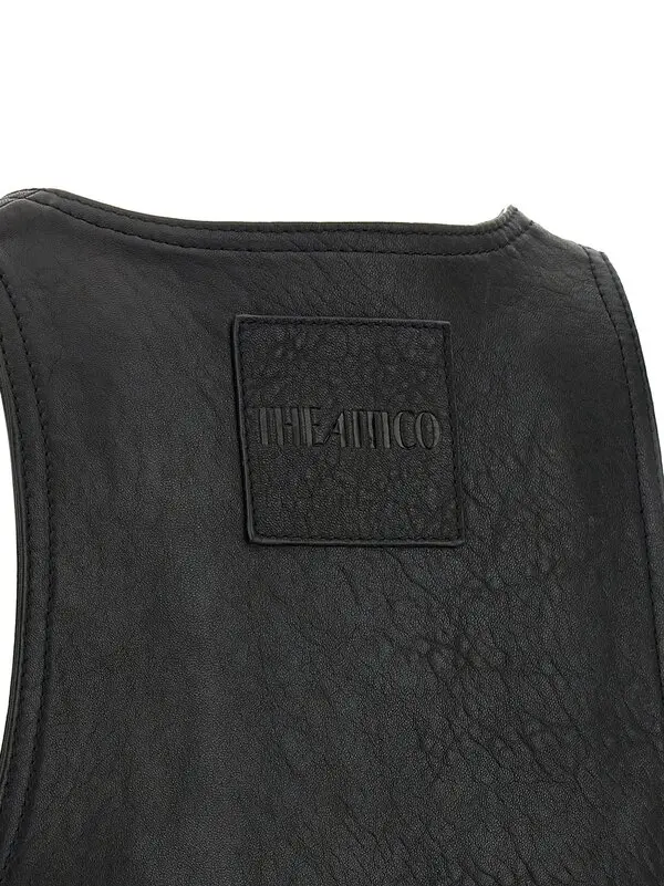 Attico Hammered Leather Blouson Vest