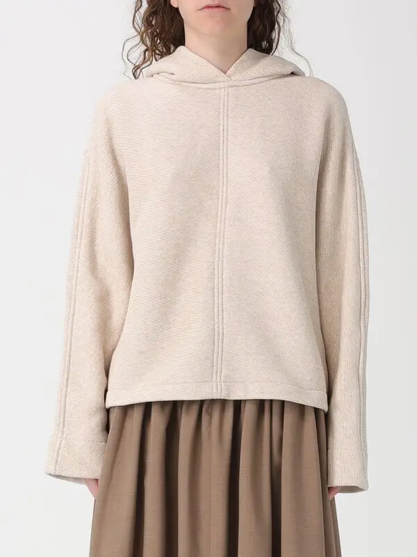 Max Mara Textured Cotton Blend Hoodie - Cream
