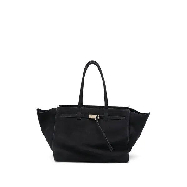 Benedetta Bruzziches Black Calf Leather Tote Bag - Blue