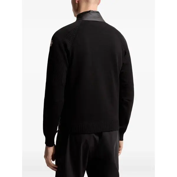 Moncler Quilted High Neck Zip Up Jacket - Black