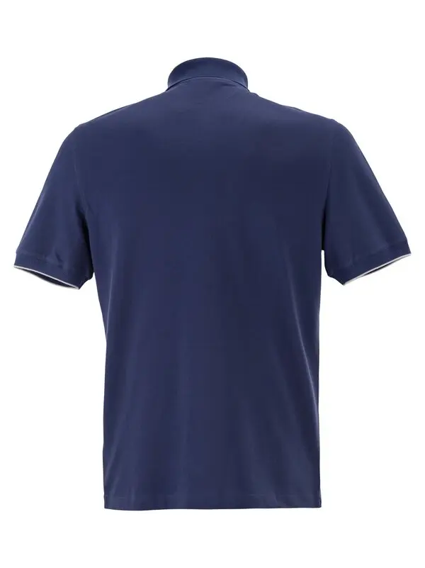 Brunello Cucinelli Cotton Polo Shirt With Printed Logo - Multicolor