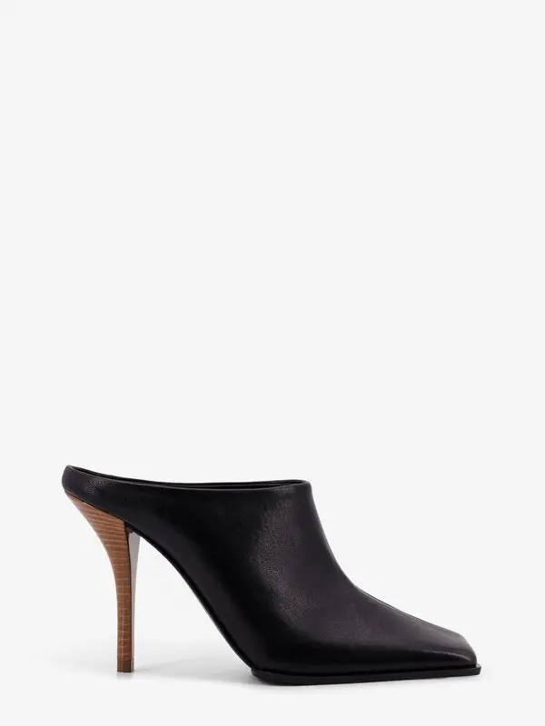 Alaïa Black Leather Square Toe Stiletto Mules