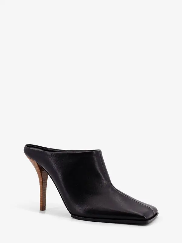 Alaïa Black Leather Square Toe Stiletto Mules