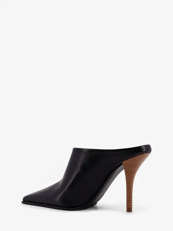 Alaïa Black Leather Square Toe Stiletto Mules