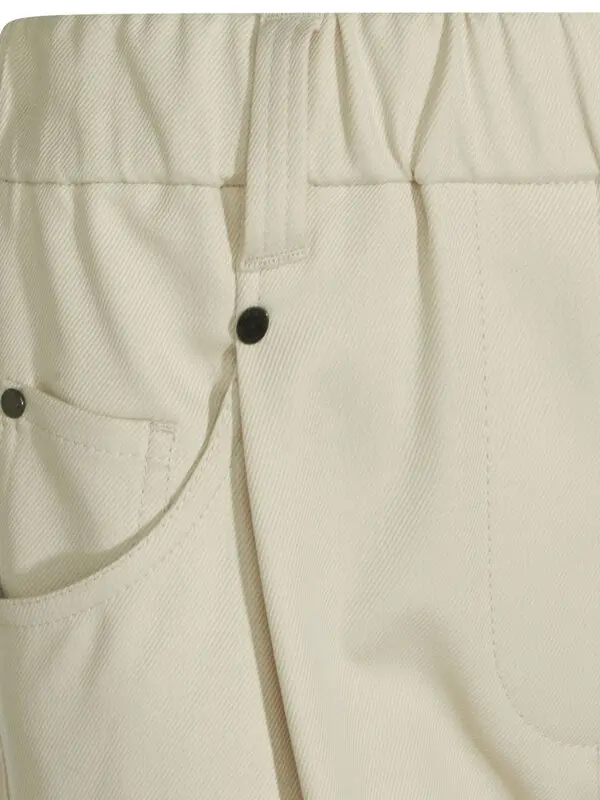 Brunello Cucinelli Micro Striped Stretch Cotton Trousers - Multicolor