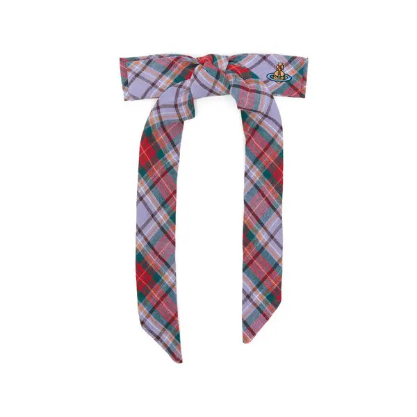 VIVIENNE WESTWOOD Tartan Orb Detail Hair Clip - Purple
