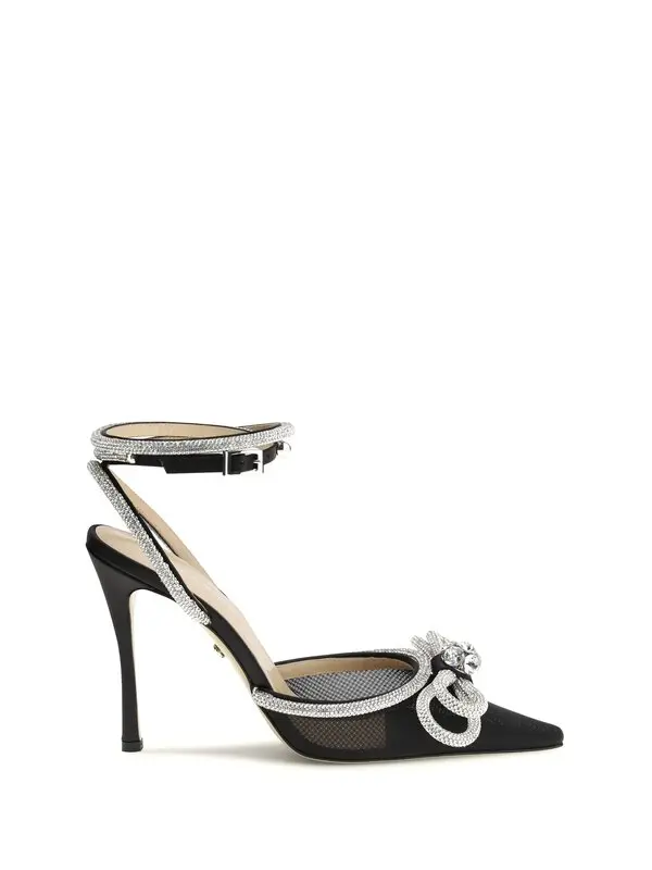 Mach & Mach Double Bow Embellished Stiletto Pumps - Black