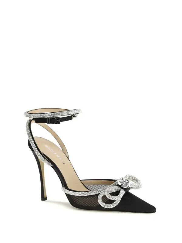 Mach & Mach Double Bow Embellished Stiletto Pumps - Black