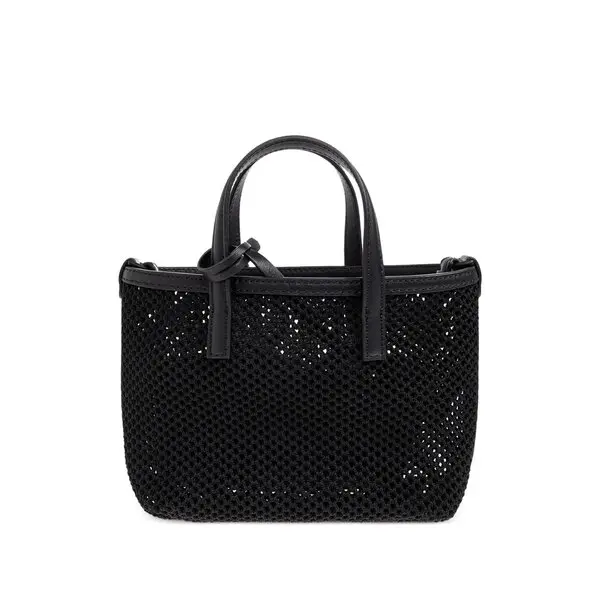 Moncler Leather And Polyamide Tote Bag With Logo Detail - Black