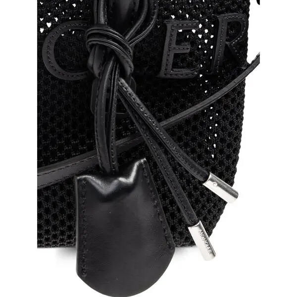 Moncler Leather And Polyamide Tote Bag With Logo Detail - Black