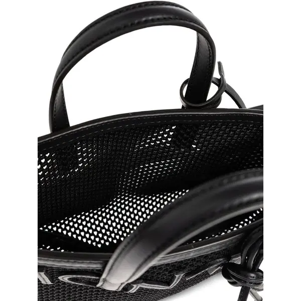 Moncler Leather And Polyamide Tote Bag With Logo Detail - Black