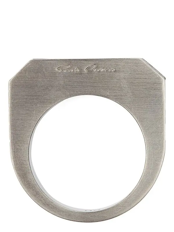 Rick Owens Bevelled Brass Ring - Silver
