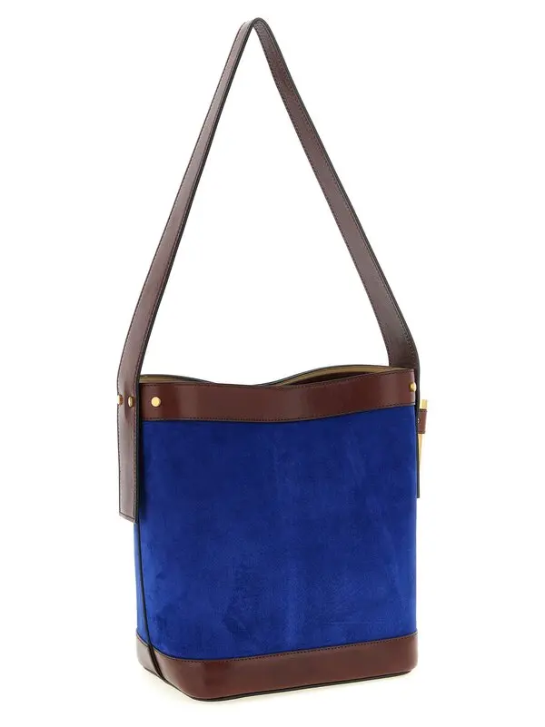 Versace Small 'pivot' Bucket Bag - Blue