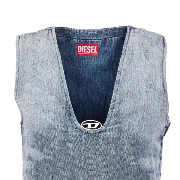 DIESEL® Sleeveless V-neck Denim Dress