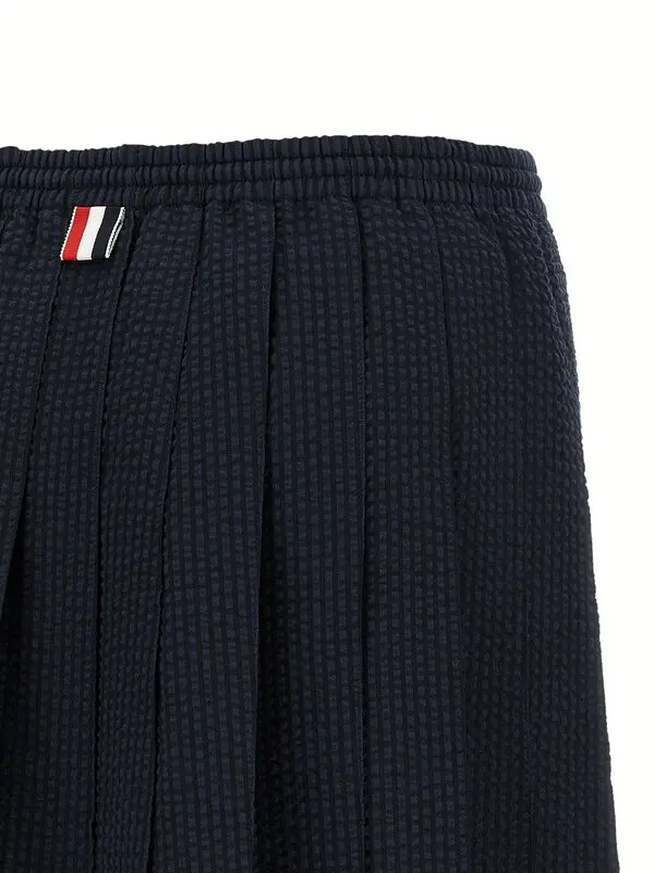 Thom Browne Striped Wool Pleated Mini Skirt