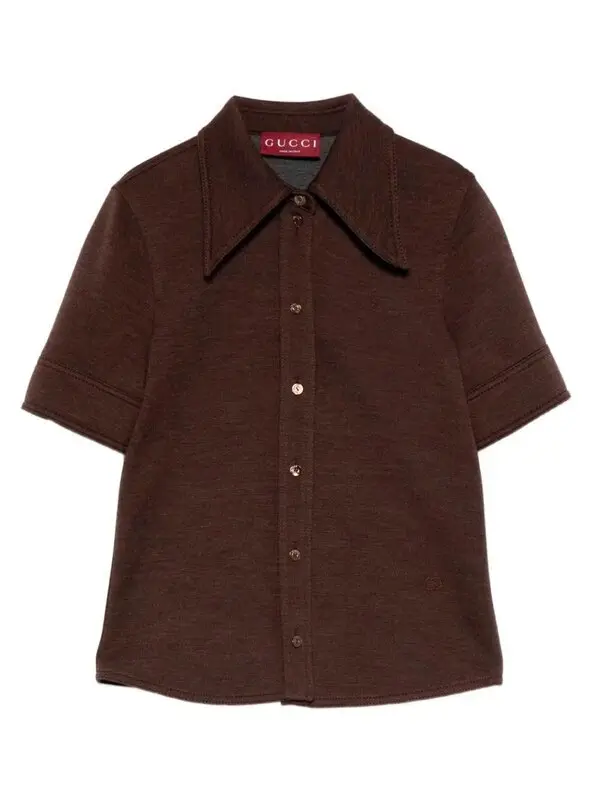 Gucci Brown Wool Short Sleeve Shirt - Multicolor