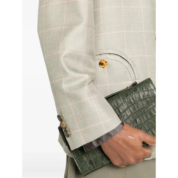 BLAZÉ MILANO Grey Checked Wool Blazer