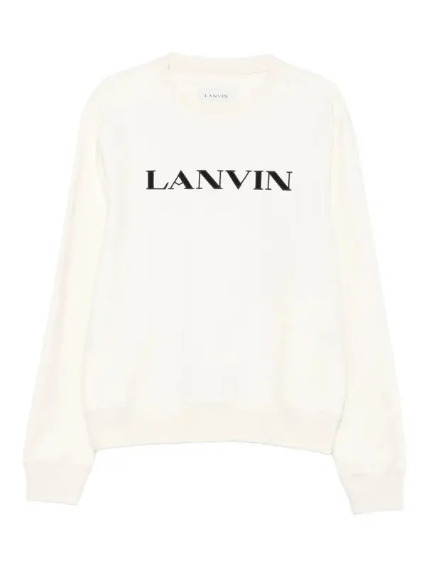 LANVIN Cotton Crewneck Sweatshirt With Embroidered Logo - Multicolor