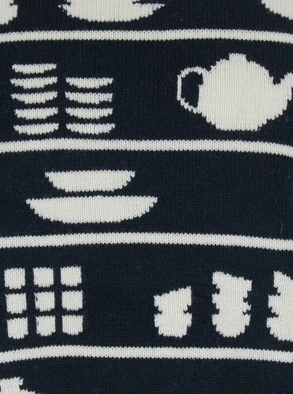 JW Anderson Wool Crewneck Sweater With Tableware Motif