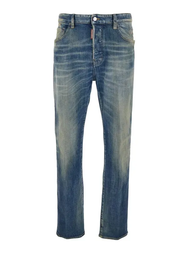 Dsquared2 Denim Jeans With Distressed Effect And Logo Patch