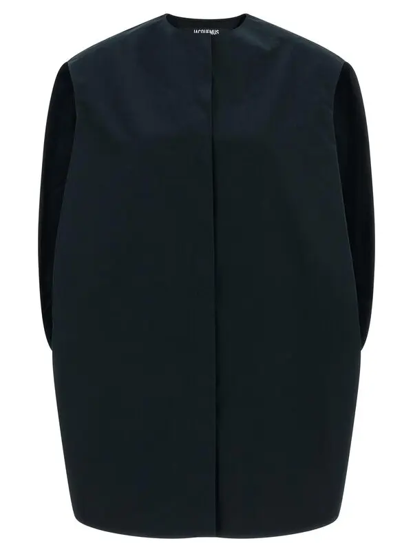 Jacquemus La Robe Berlingot Mini Dress With Cape Detail - Blue